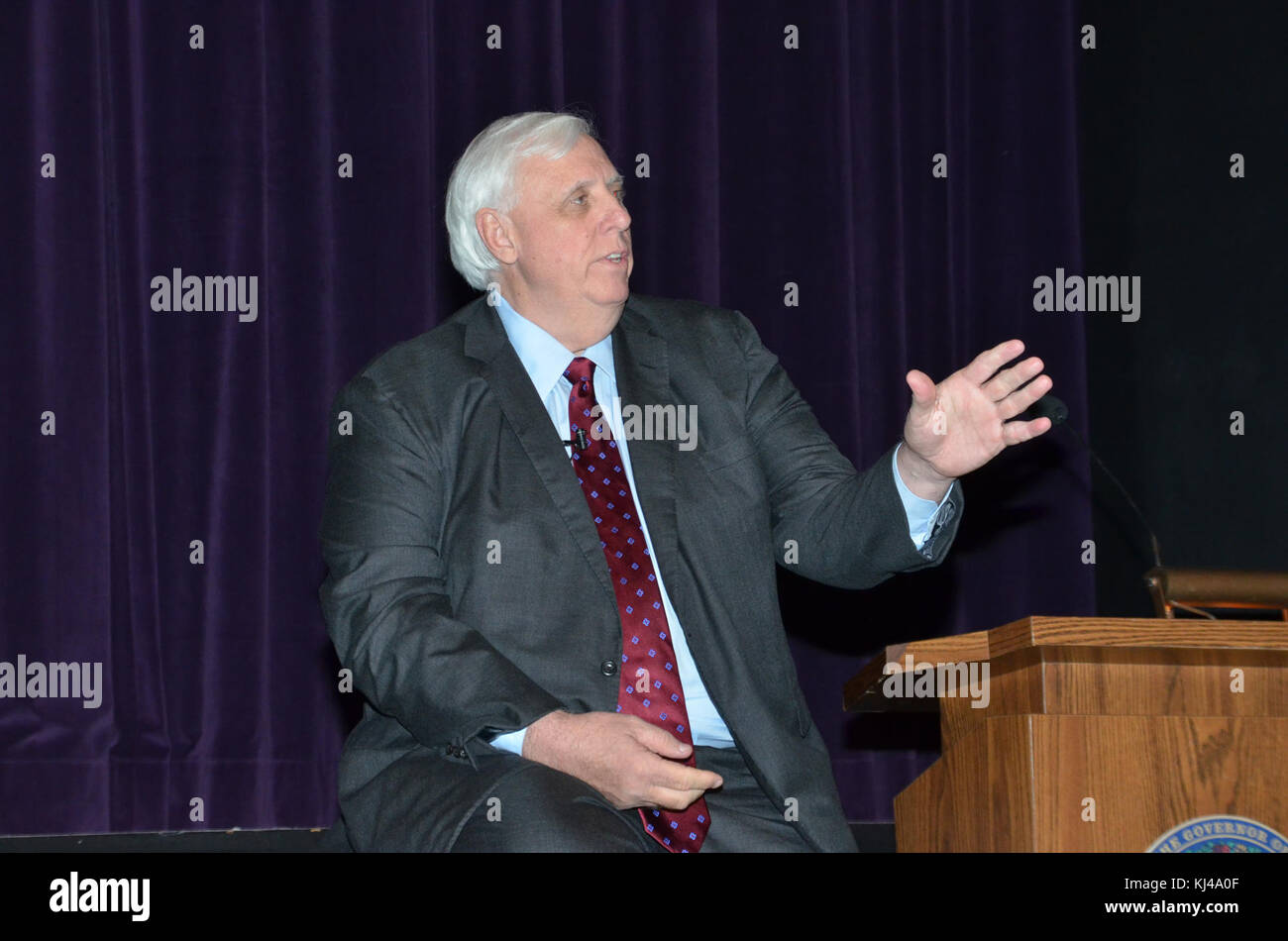 A photograph of Jim Justice, the Governor of West Virginia, captured at ...