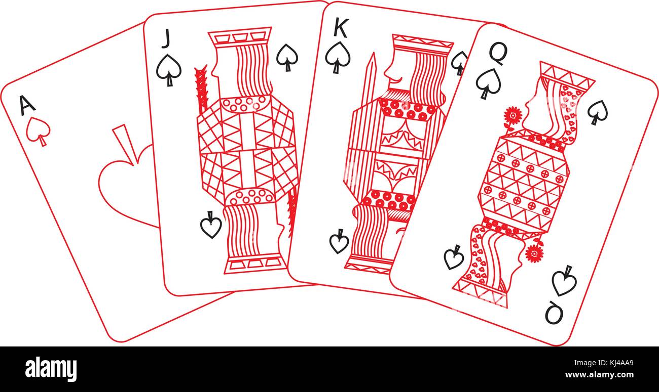 poker playing cards ace jack queen and king spade leisure Stock Vector ...