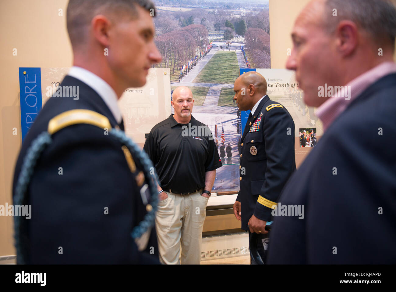 Members of the Atlanta Falcons leadership and players participate in a ...