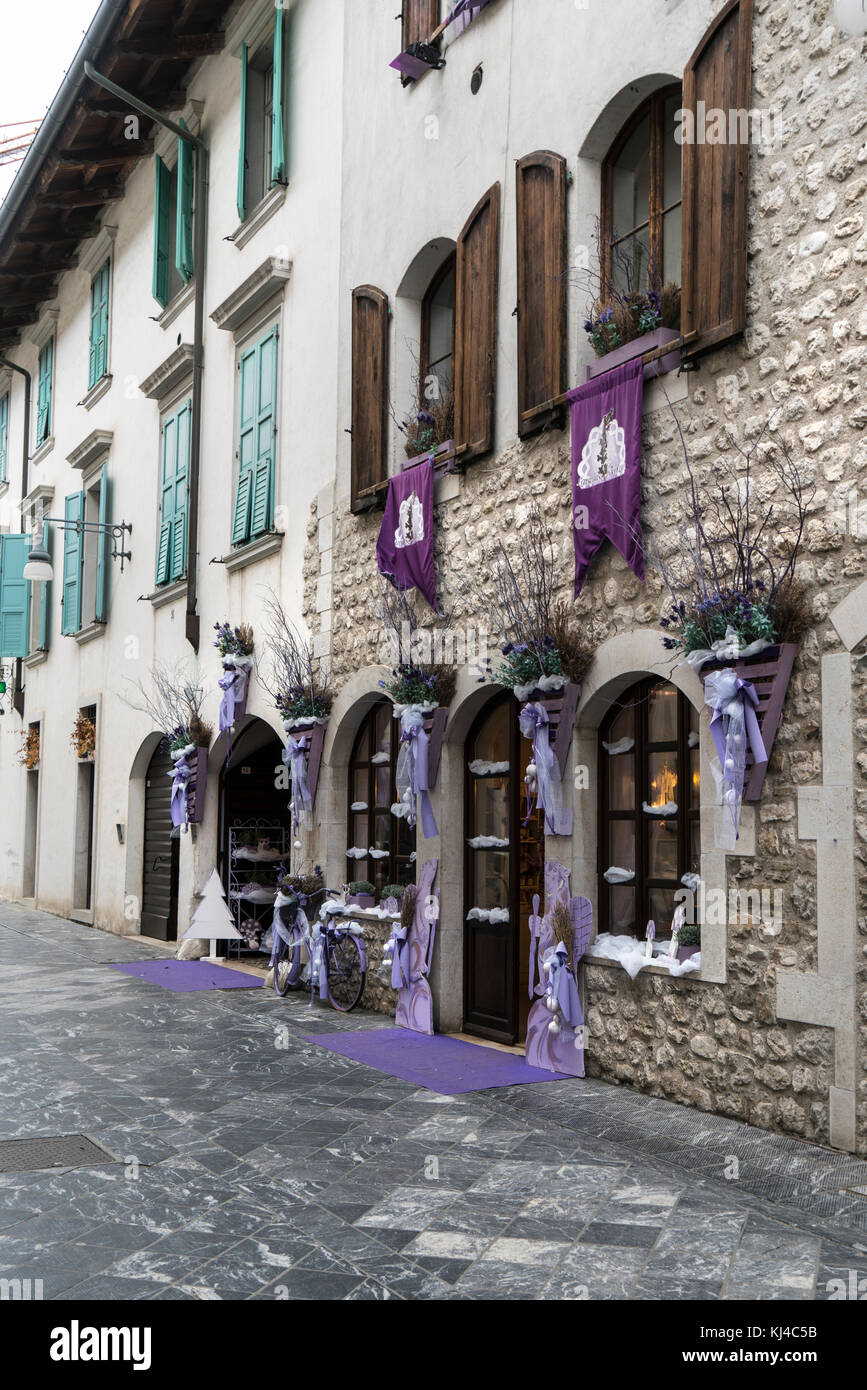 View of the streets of the old town in Venzone, Friuli, Italy Stock ...