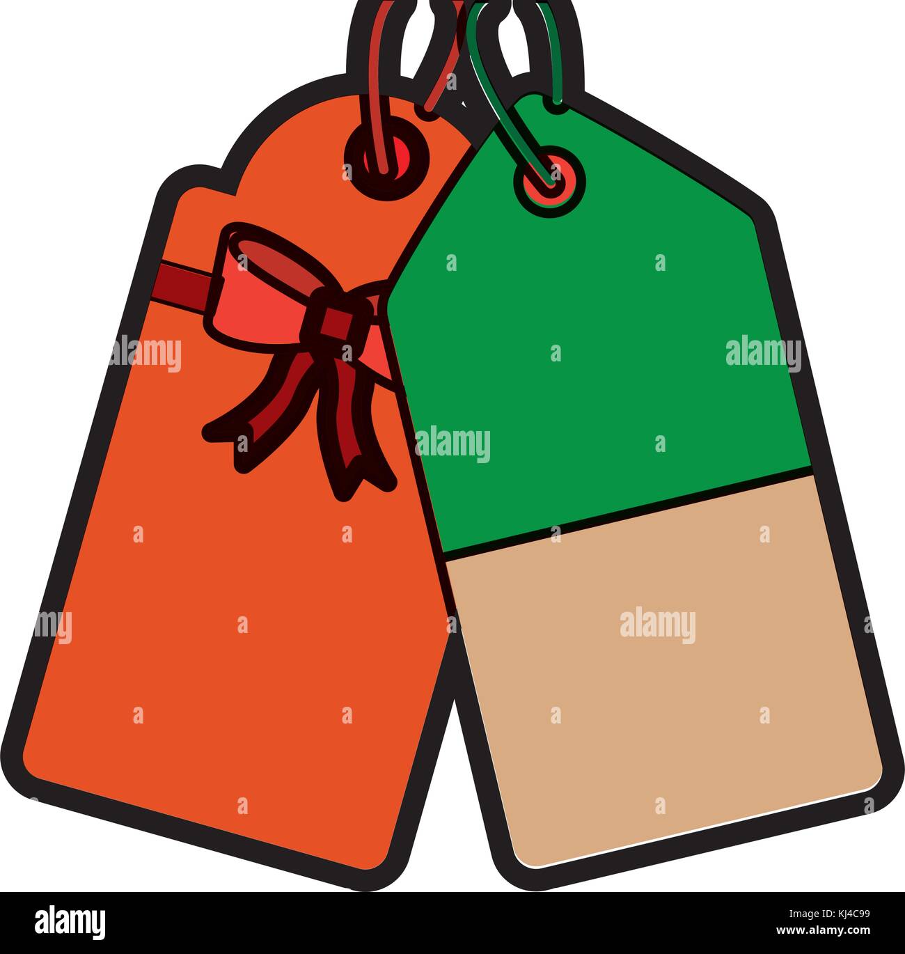 christmas price tag with bow and hanger sale promotion and Stock Vector ...