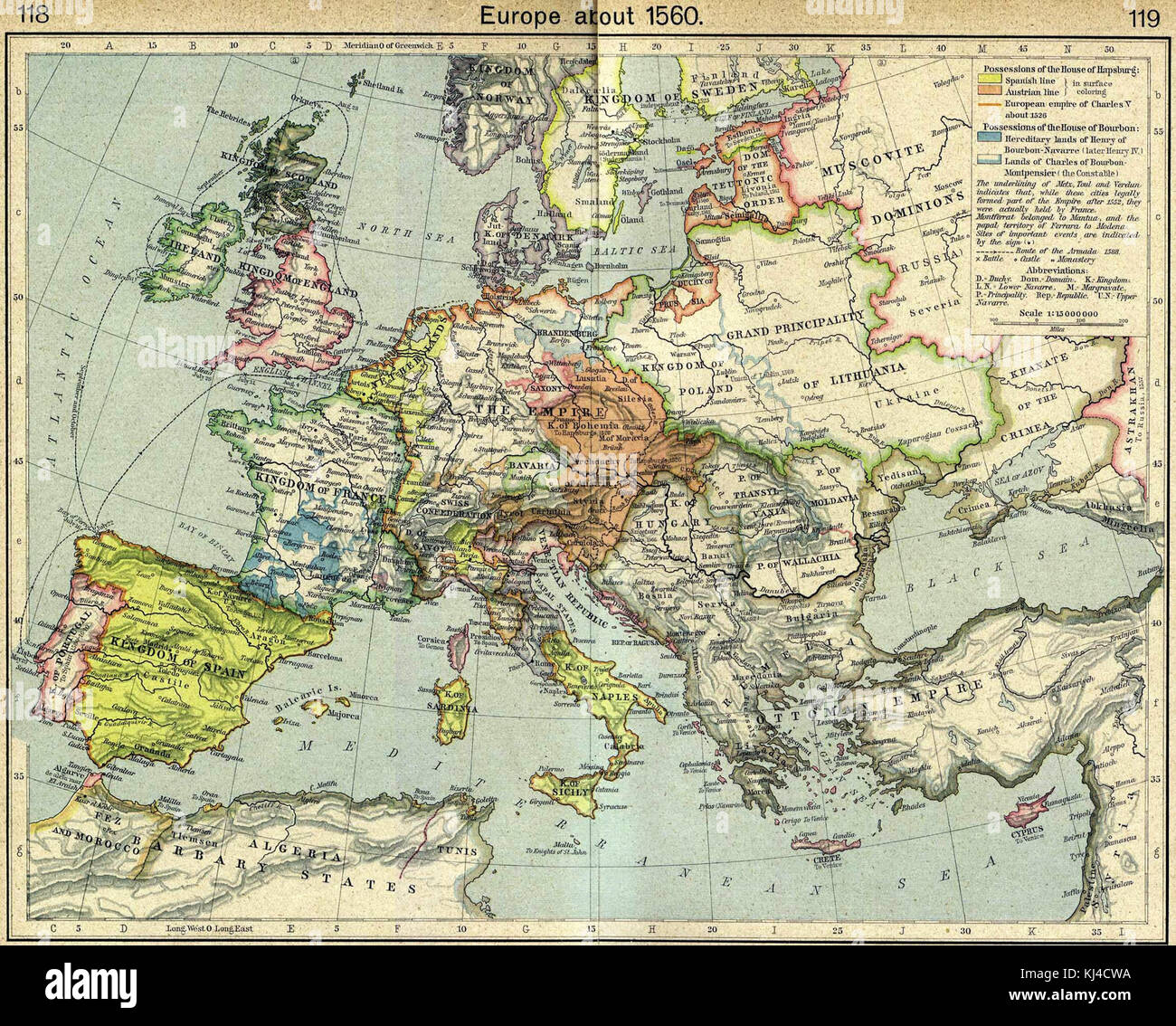 Europe in 1560 Stock Photo - Alamy