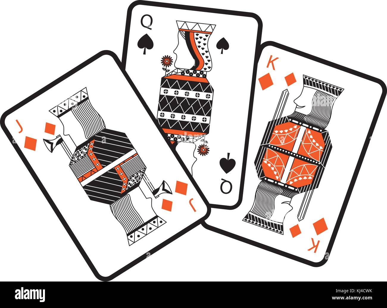 jack queen and king poker cards hand Stock Vector Image & Art - Alamy