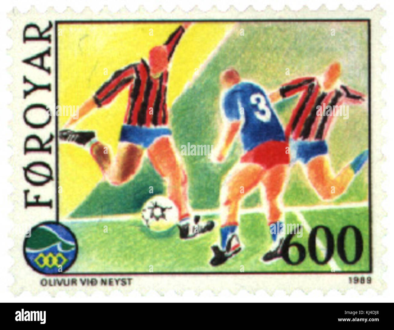 Faroe stamp 182 football Stock Photo - Alamy