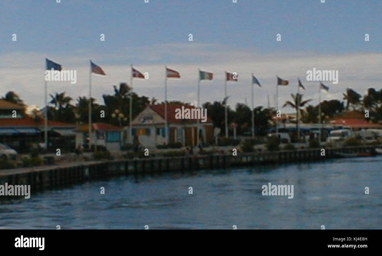 Marigot flags St Martin Stock Photo - Alamy