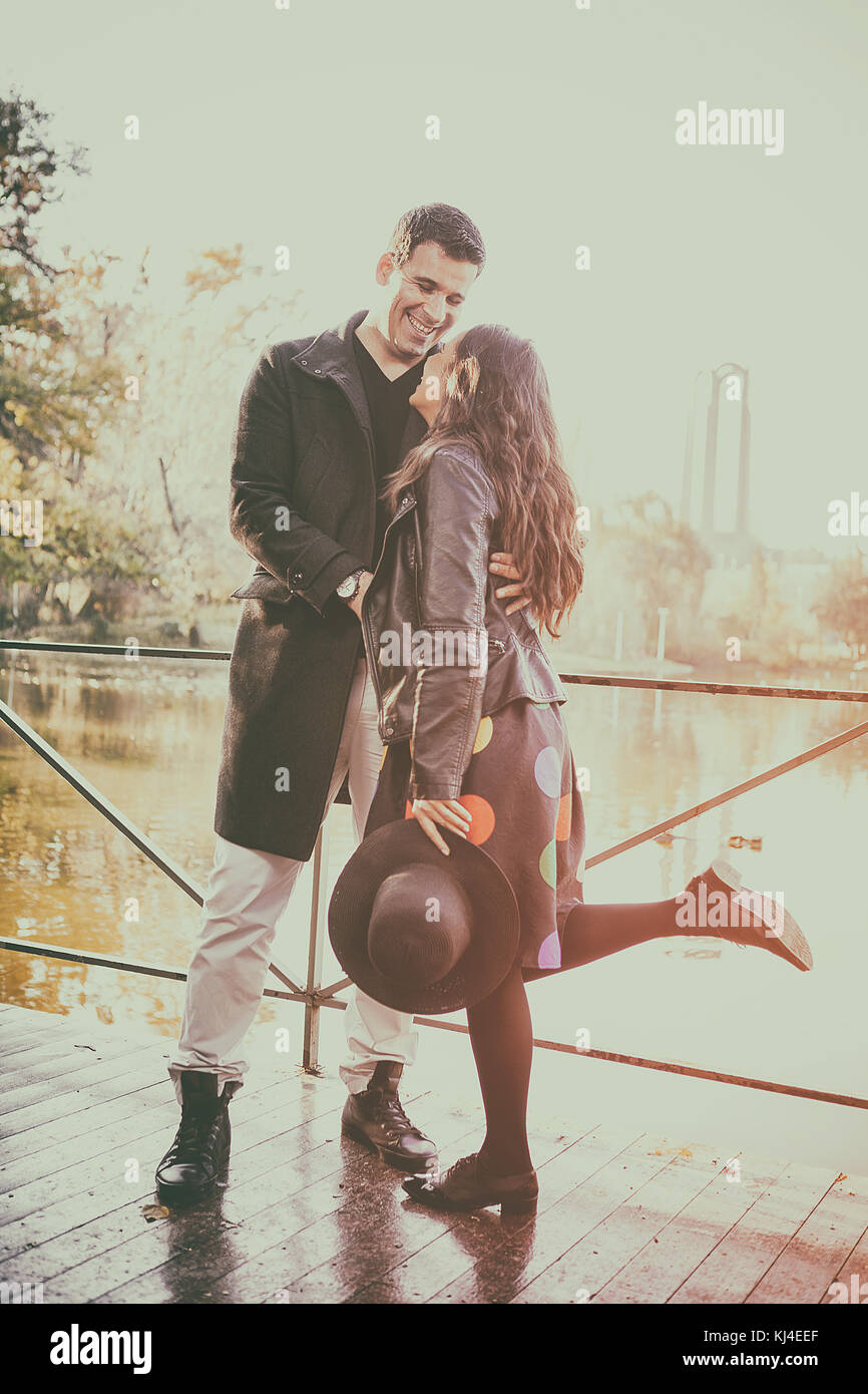 Beautiful gourgeous couple in park Stock Photo - Alamy