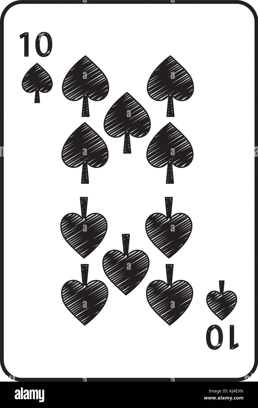 ten of spades french playing cards related icon icon image Stock Vector ...