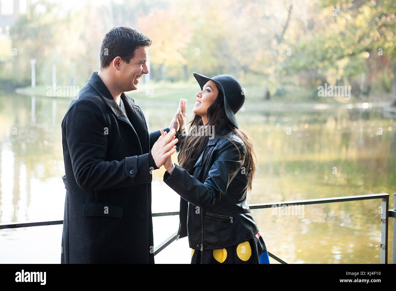 Beautiful gourgeous couple in park Stock Photo - Alamy