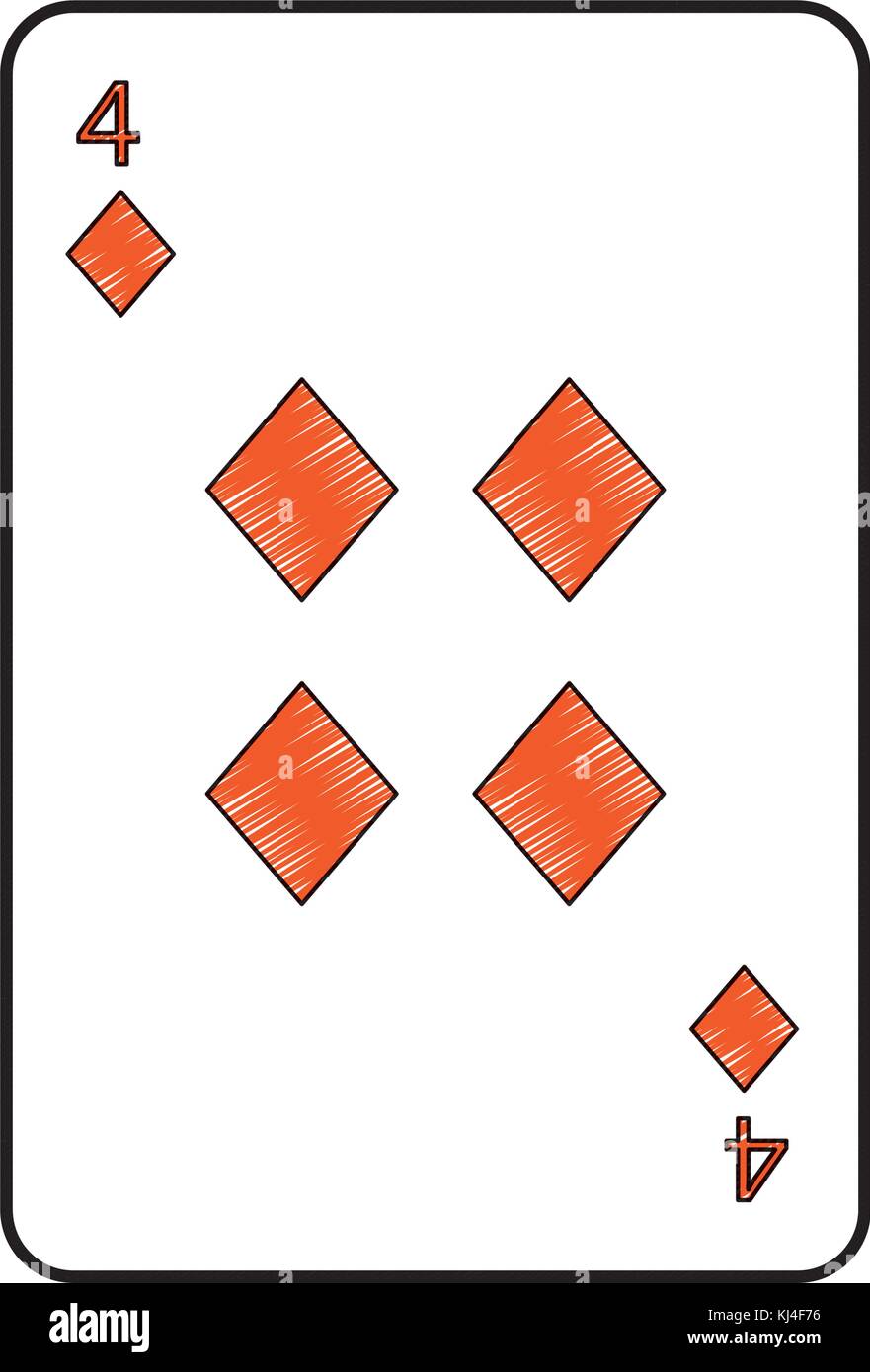 four of diamonds or tiles french playing cards related icon icon Stock ...