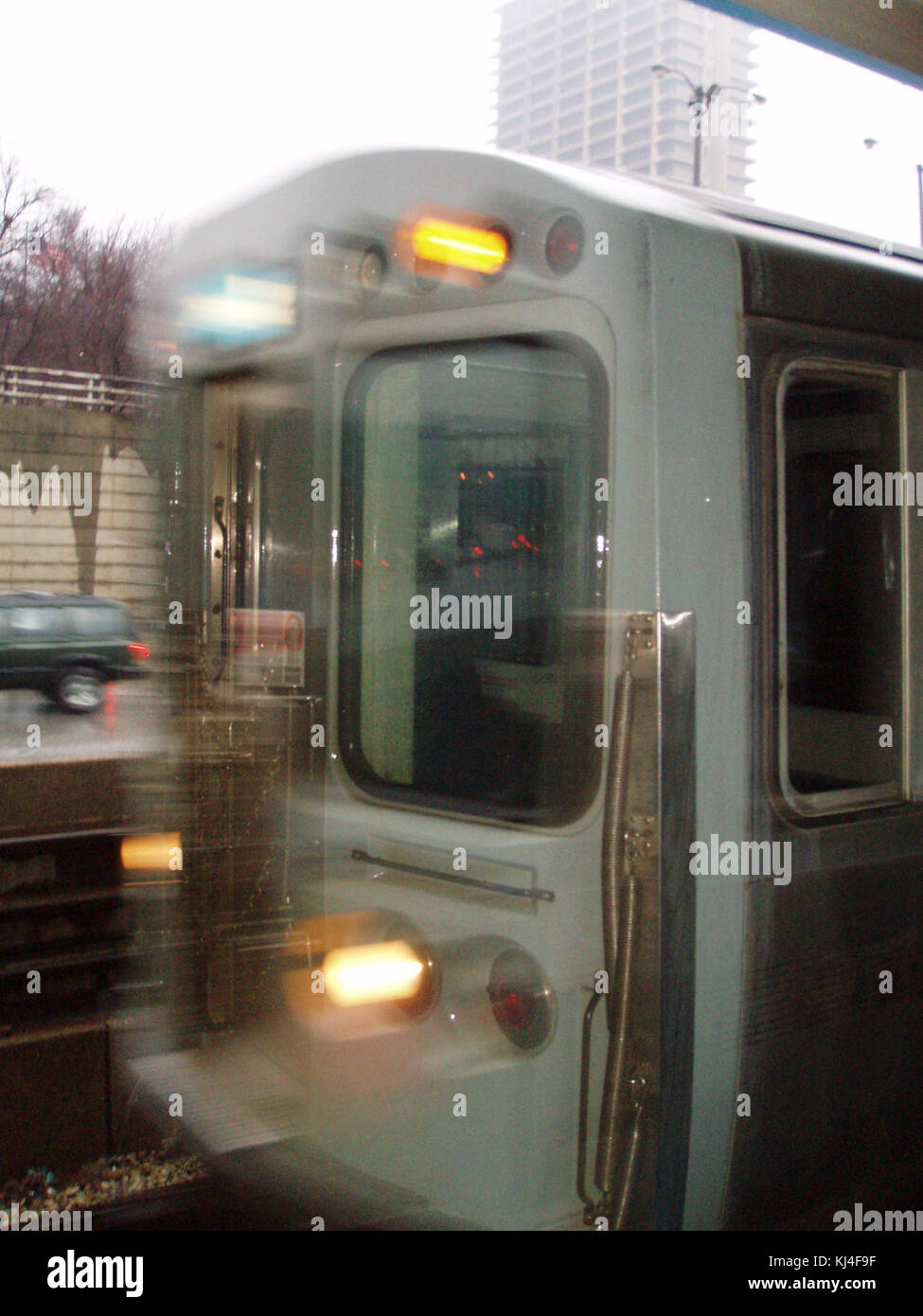 Chicago Blue Line train Stock Photo - Alamy