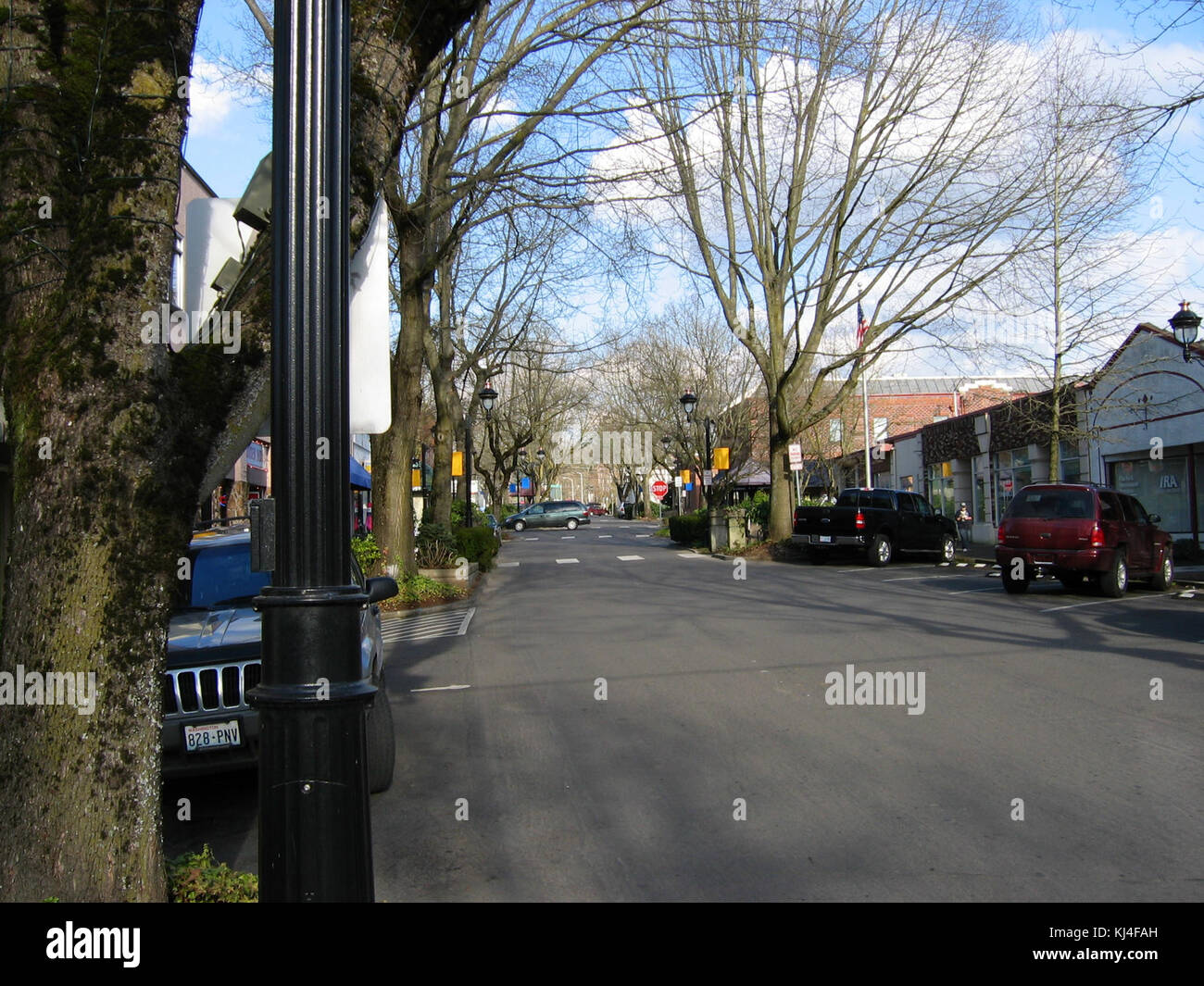 This photograph offers a view of downtown Camas, Washington, looking ...