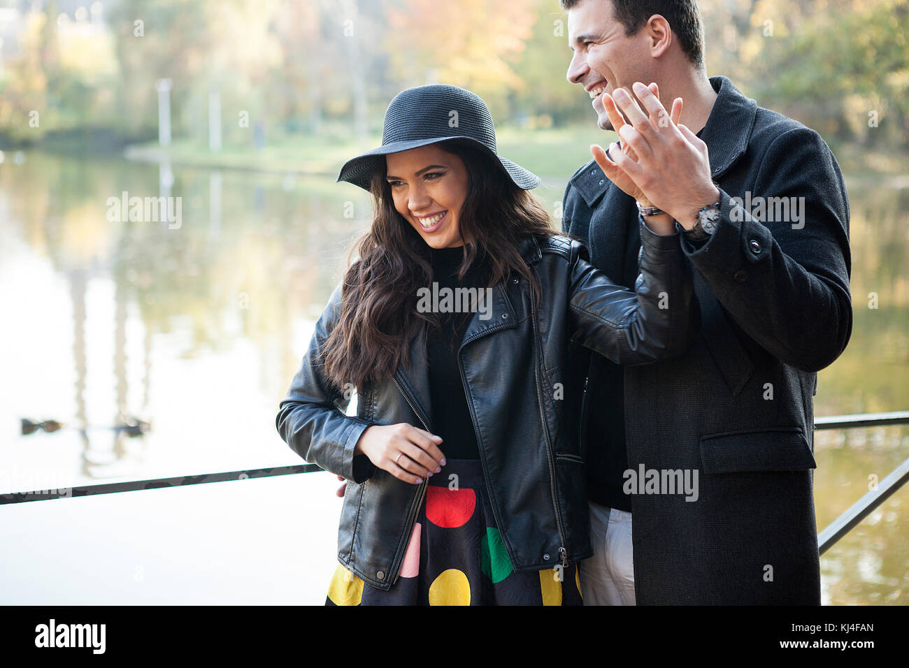 Beautiful gourgeous couple in park Stock Photo - Alamy