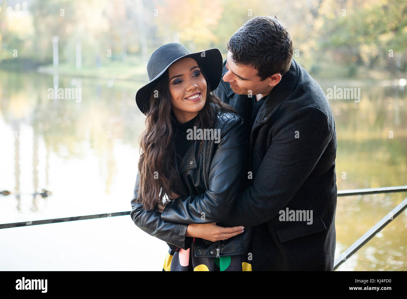 Beautiful gourgeous couple in park Stock Photo - Alamy