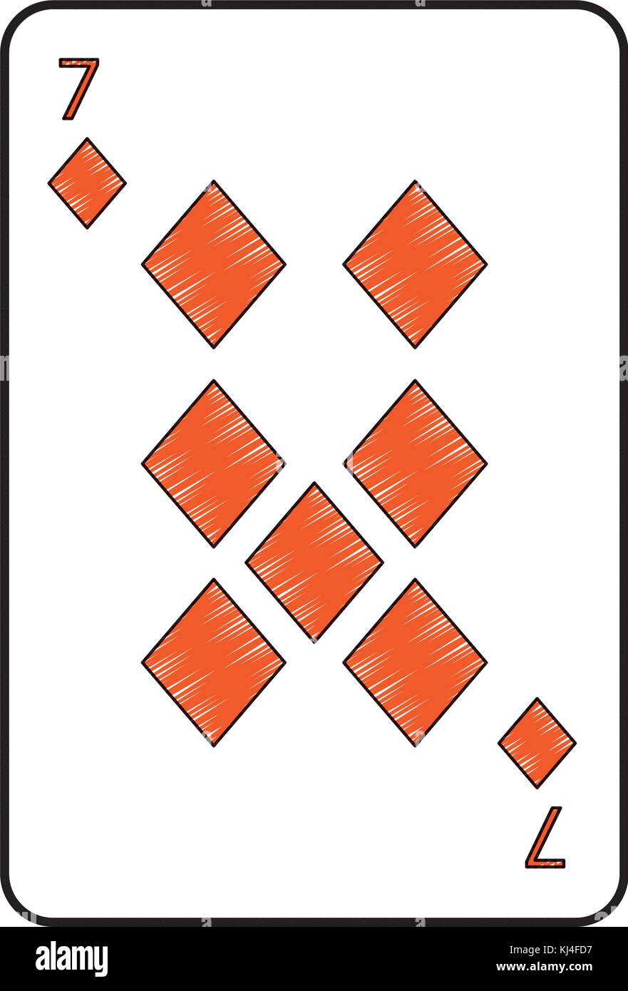 seven of diamonds or tiles french playing cards related icon ico Stock ...