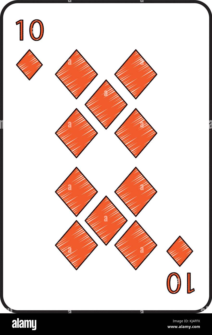 Ten of diamonds playing card Stock Vector Images - Alamy