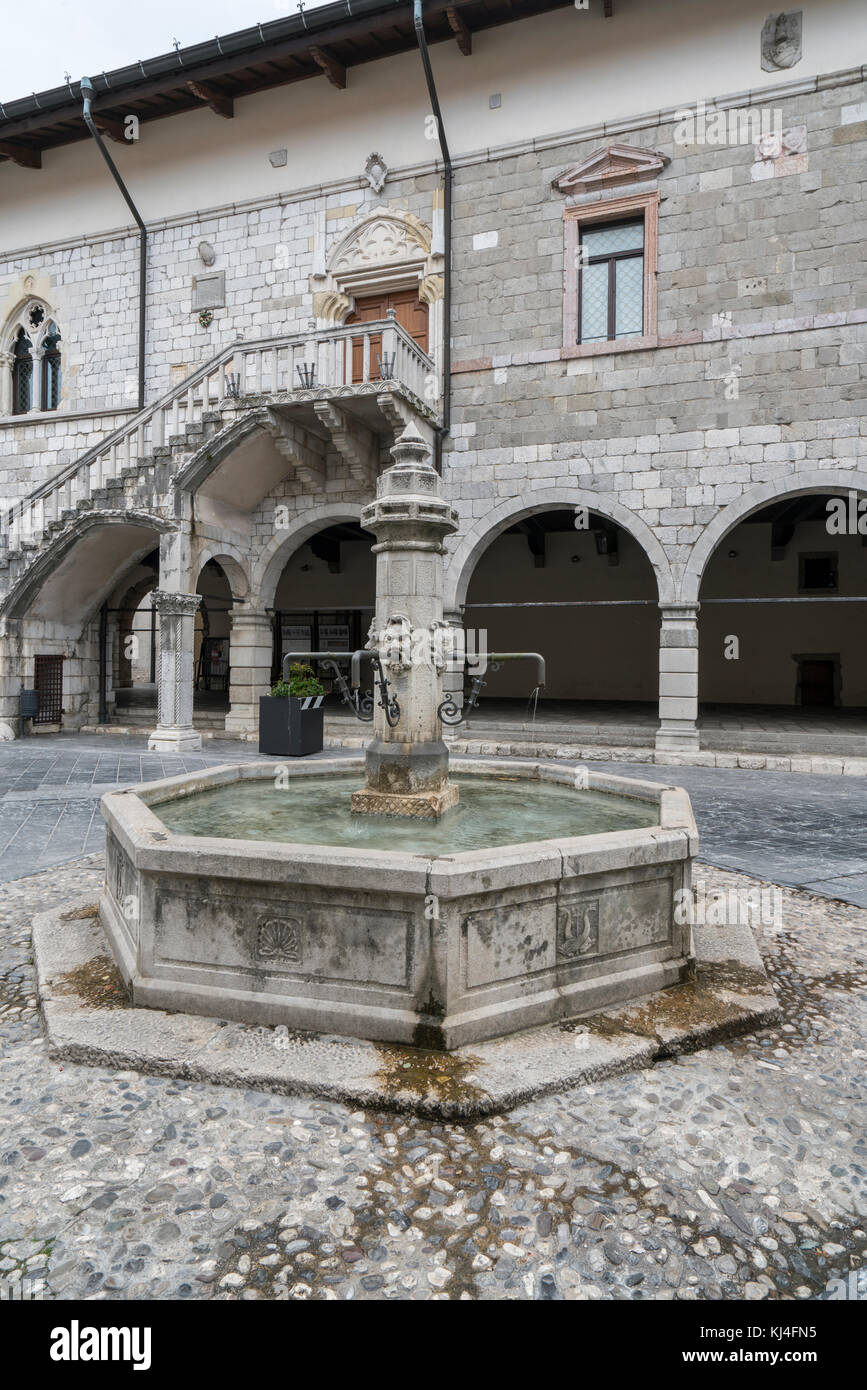 View of the streets of the old town in Venzone, Friuli, Italy Stock ...