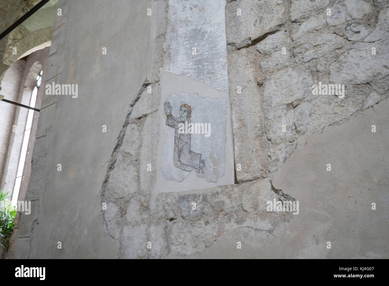 detail of the fresco of the orante in the church of Sant'Andrea Apostle ...