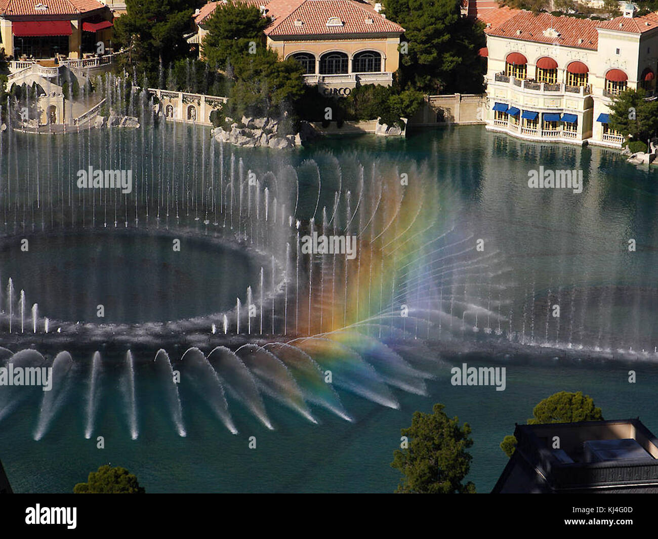 The Bellagio Fountains in Las Vegas, showcased in 2005, feature a captivating water, light, and ...