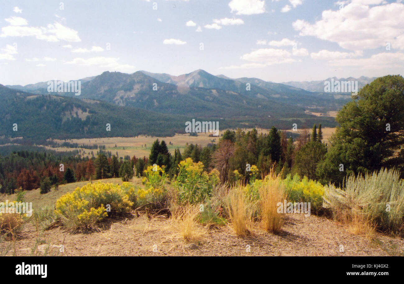 The Sawtooth Mountains and the Salmon River Valley 4 Stock Photo - Alamy