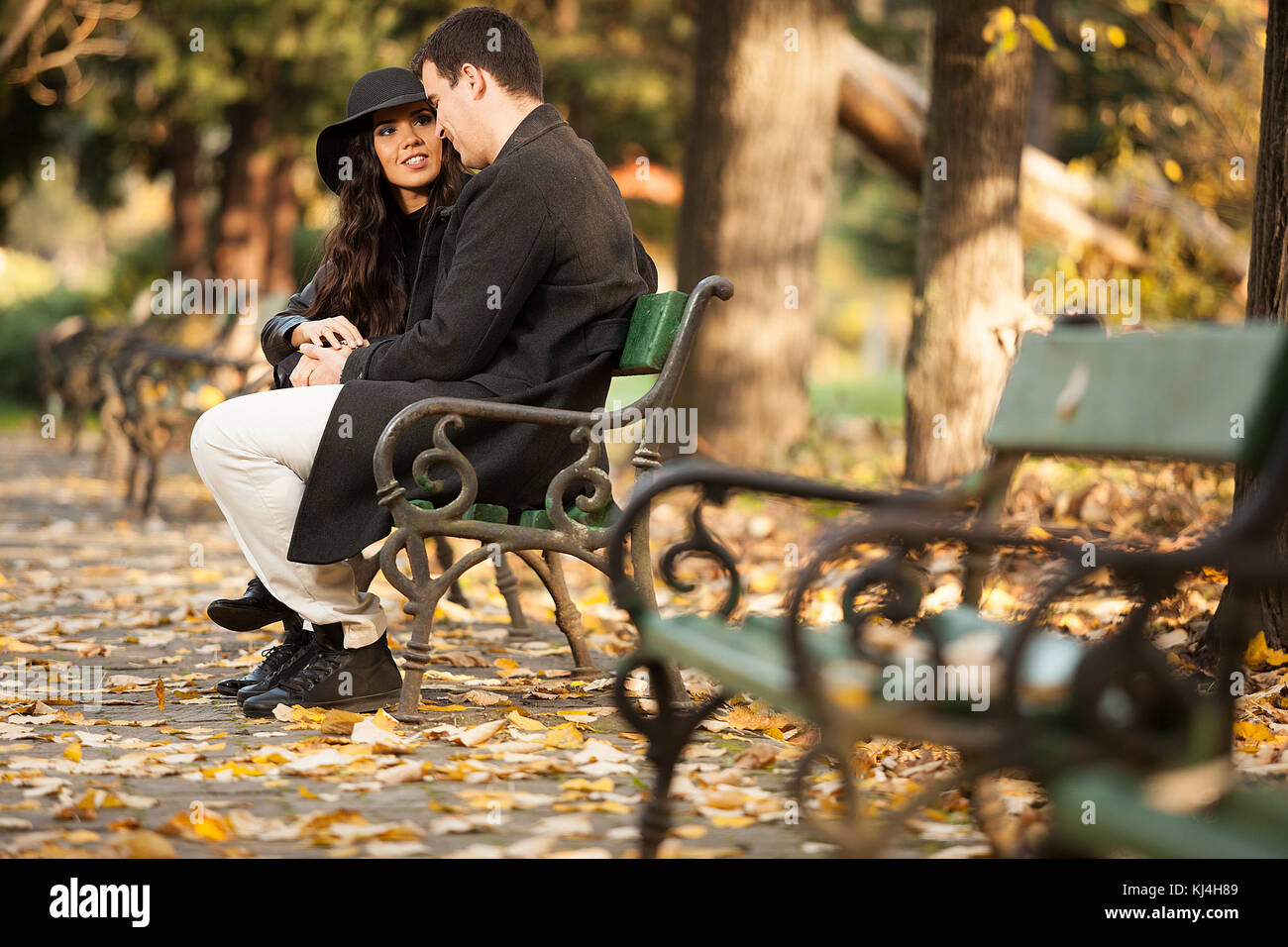 Beautiful gourgeous couple in park Stock Photo - Alamy