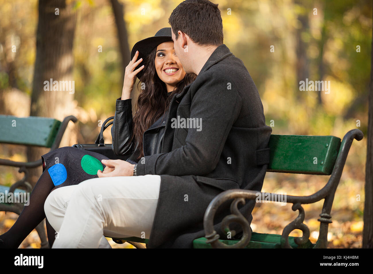 Beautiful gourgeous couple in park Stock Photo - Alamy