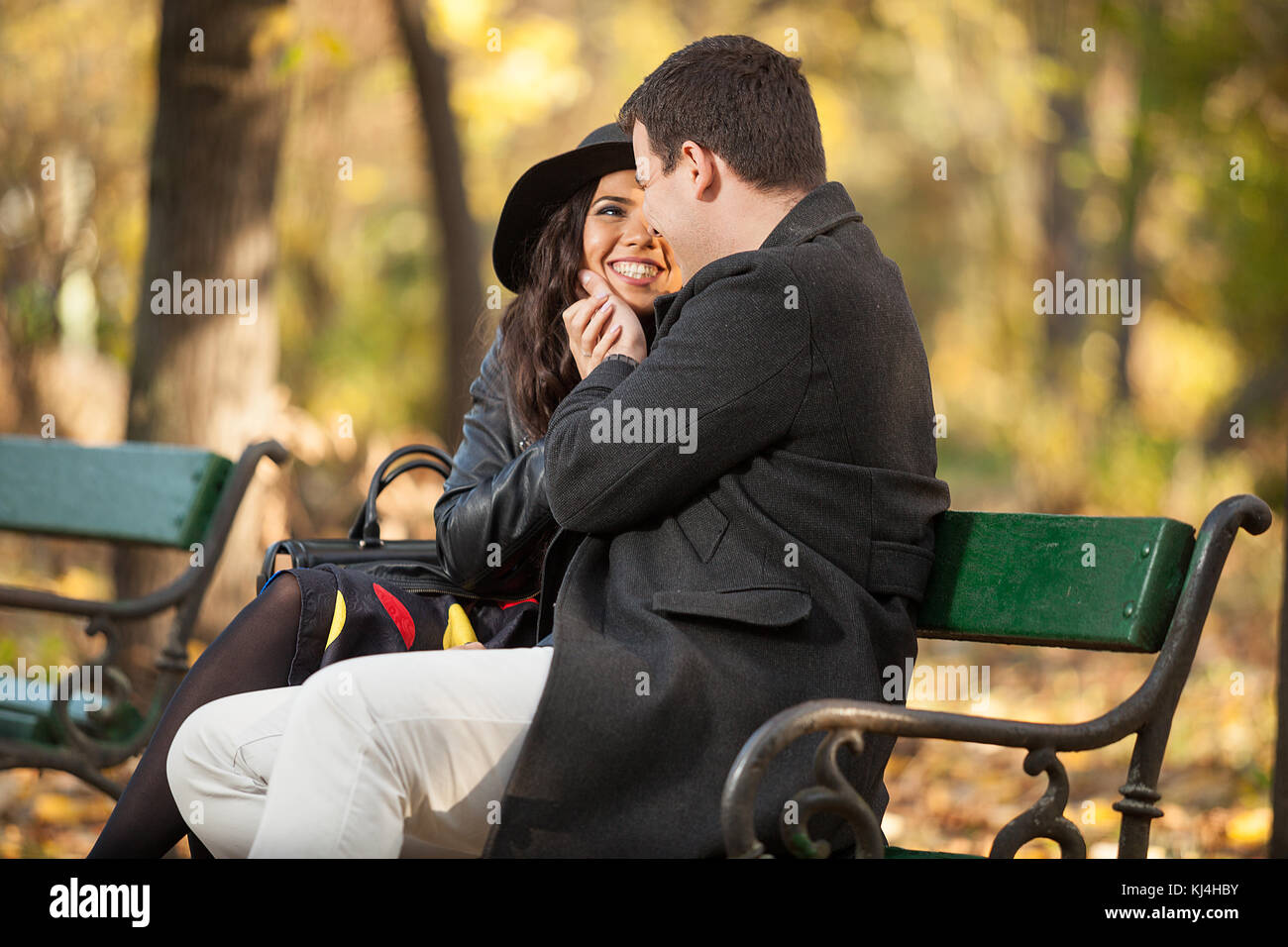 Beautiful gourgeous couple in park Stock Photo - Alamy