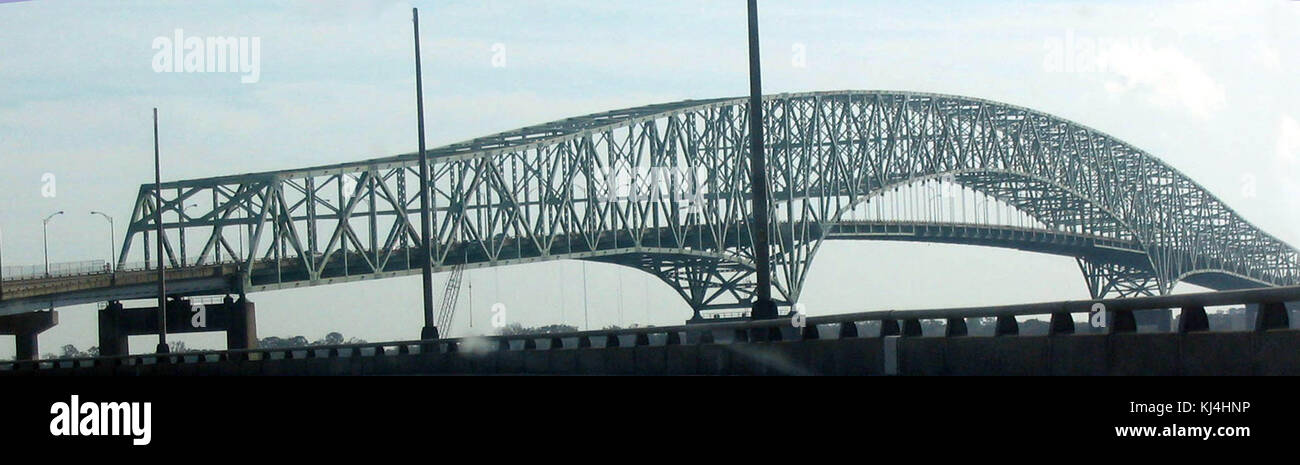 A photograph showing an eastbound approach to Hart Bridge, likely a ...