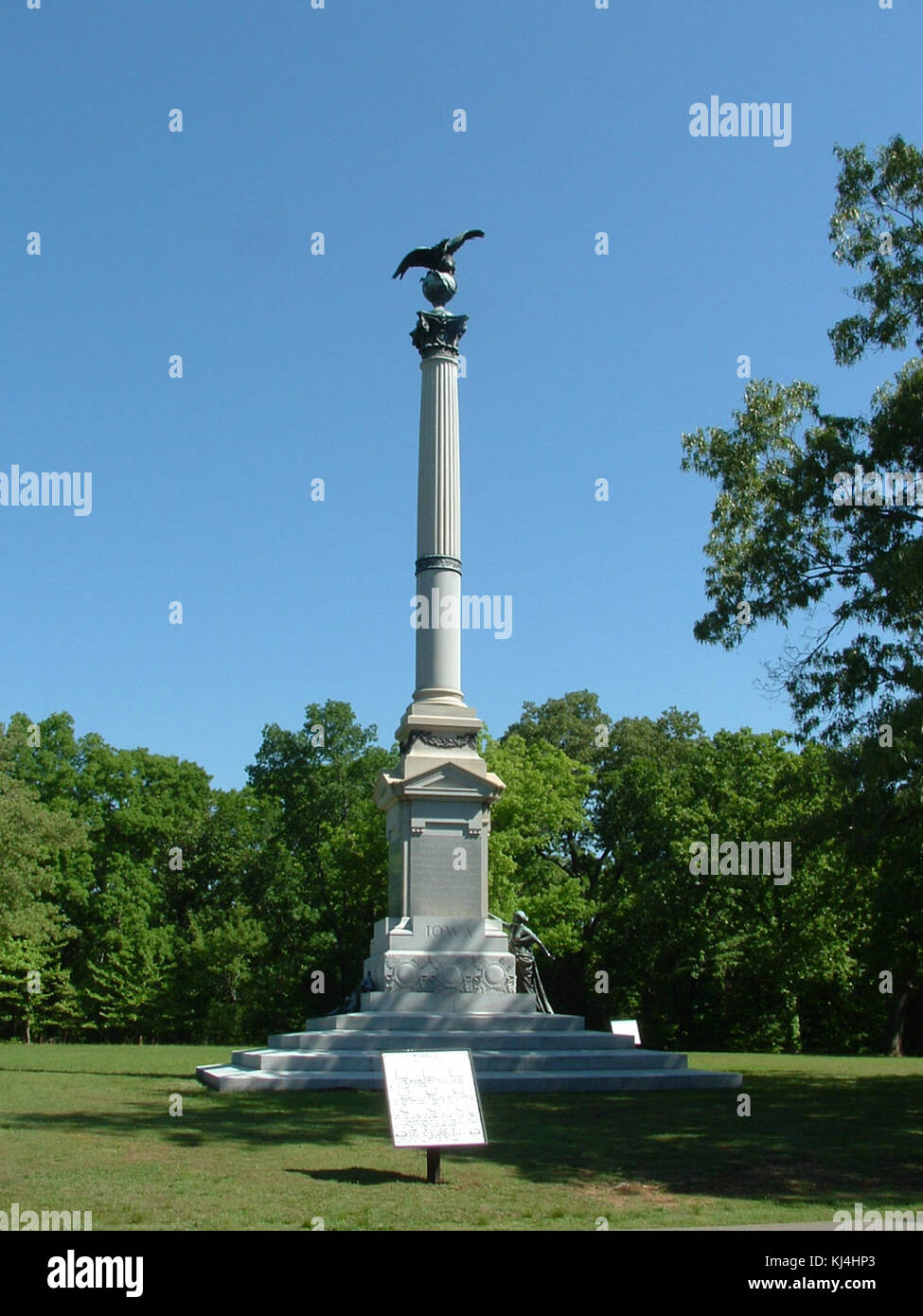 The Iowa Monument, located in Shiloh National Military Park ...