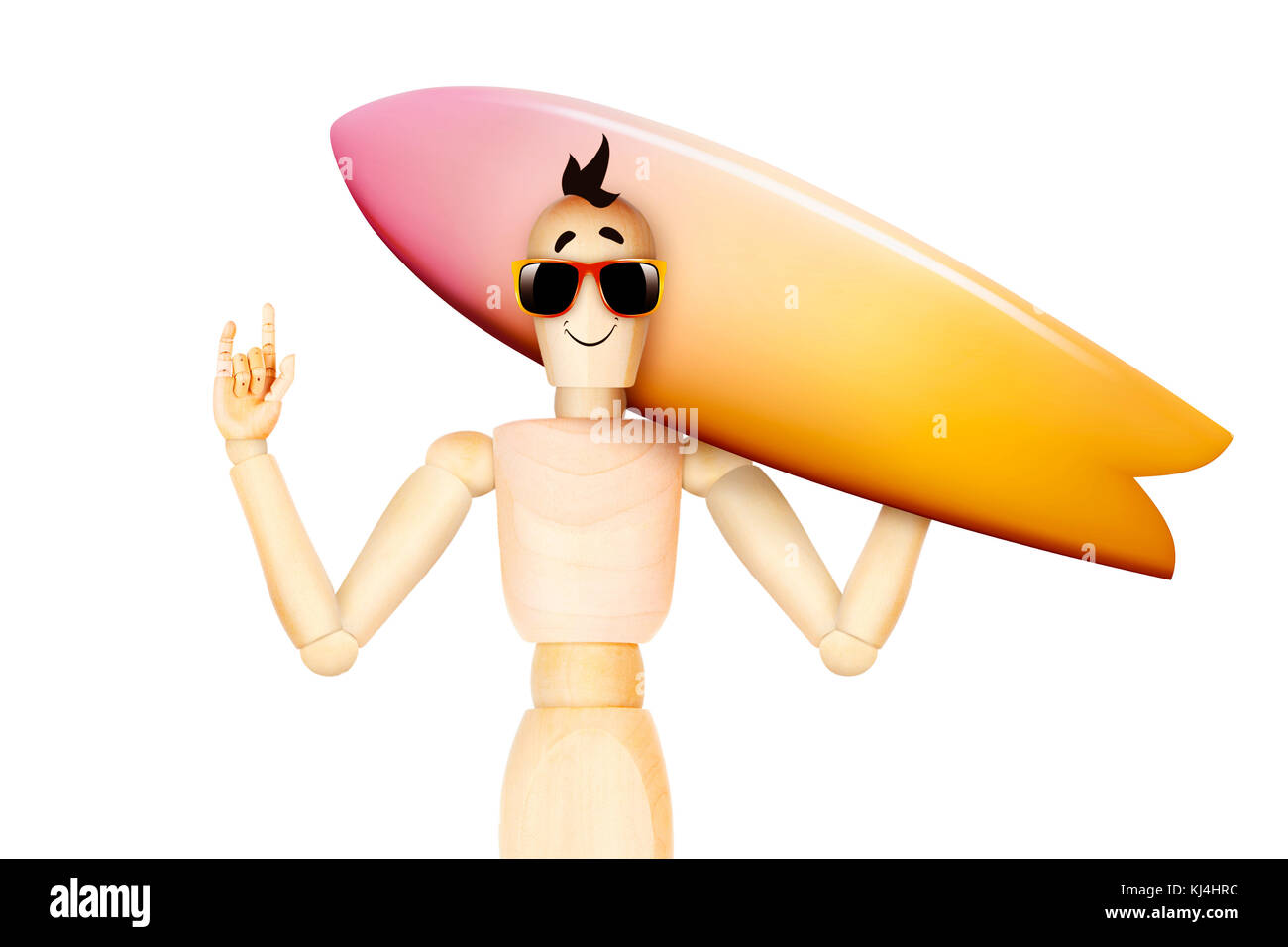 Funny character surfer holding surf Stock Photo - Alamy