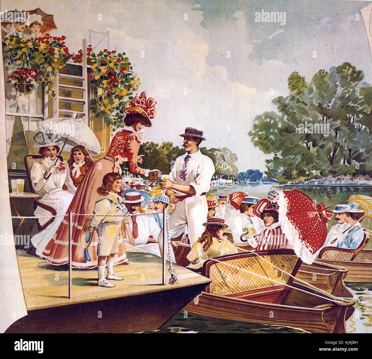 VICTORIAN BOATING PARTY Stock Photo - Alamy
