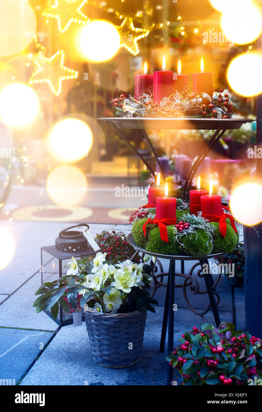 Christmas Crafts Fair; European Christmas Market Scene Stock Photo - Alamy