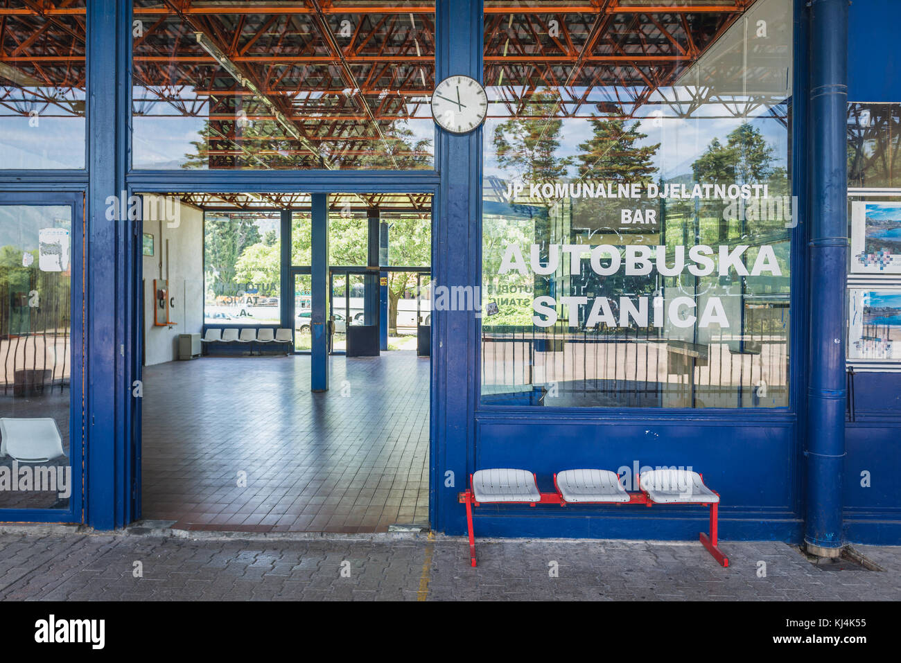 Waiting hall of bus station in Bar coastal town in southern Montenegro ...