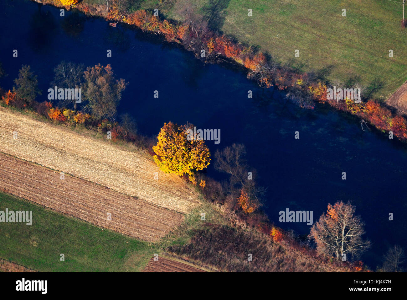 Aerial photo of the Dobra River, Croatia Stock Photo - Alamy