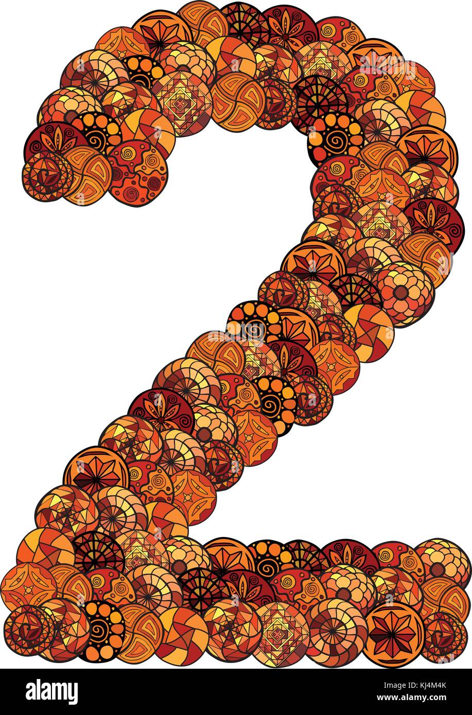 abstract vector font, made of ethnic elements - number two Stock Vector ...