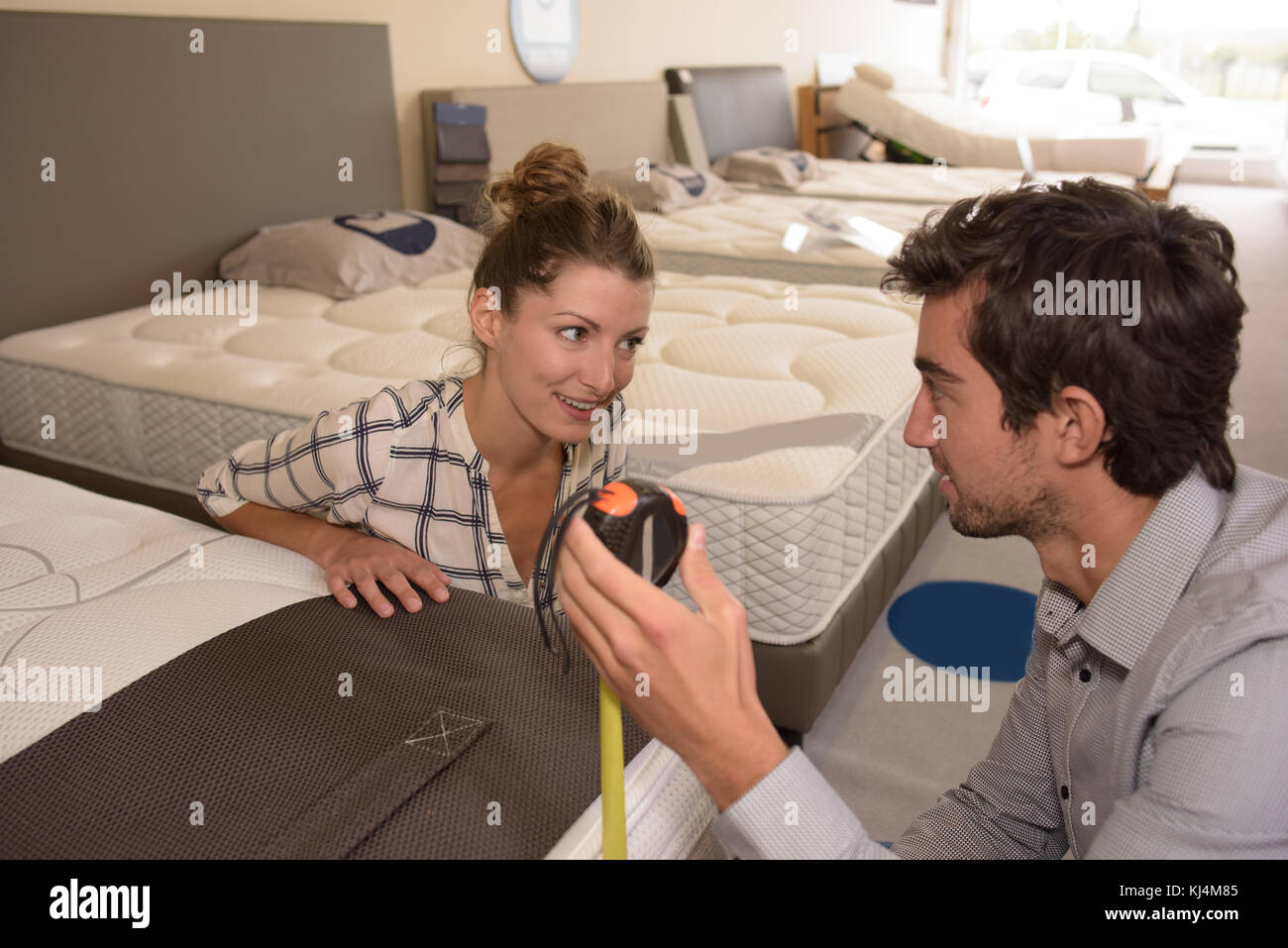 measuring a bed Stock Photo - Alamy