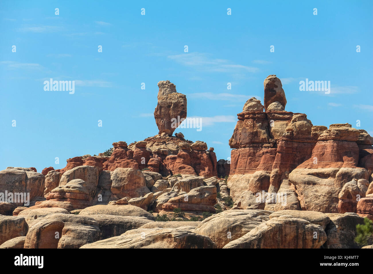 Fascinating rock formations in Needles District, Canyonlands Stock ...