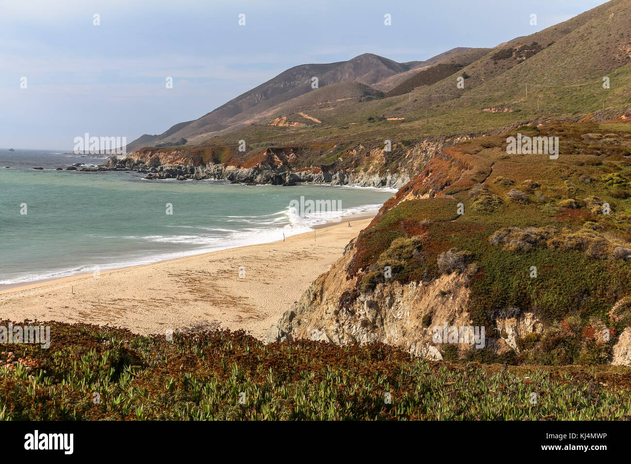 View on the coastal highway and sea in california Stock Photo - Alamy