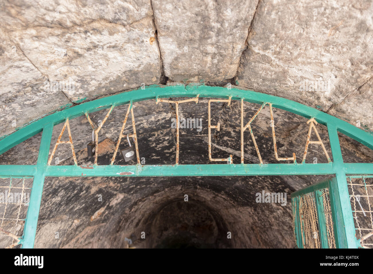 Gate of Aya Tekla underground cave Church also known as Saint Aya ...