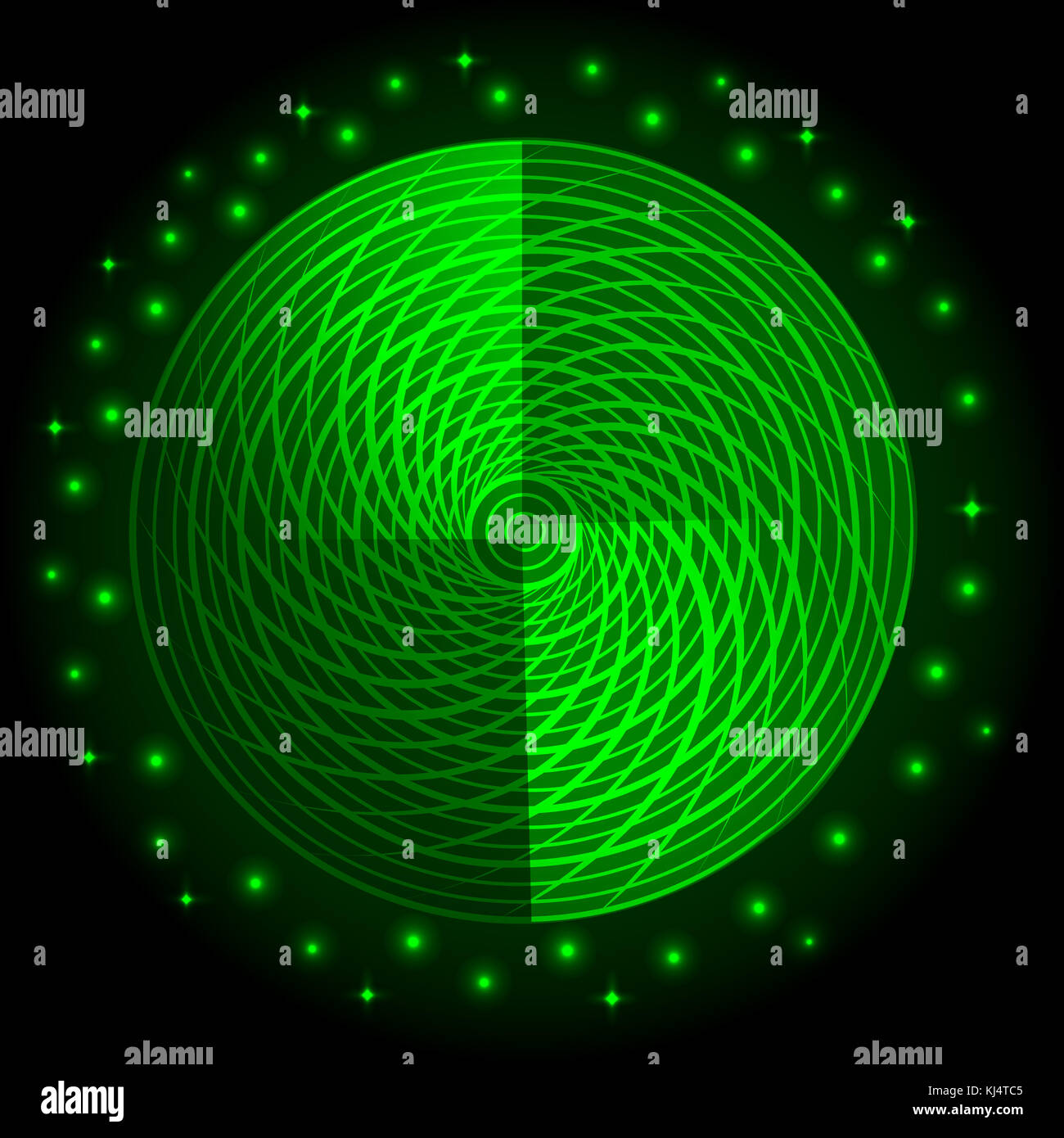 Abstract green neon round glow light effect. Vector illustration Stock ...