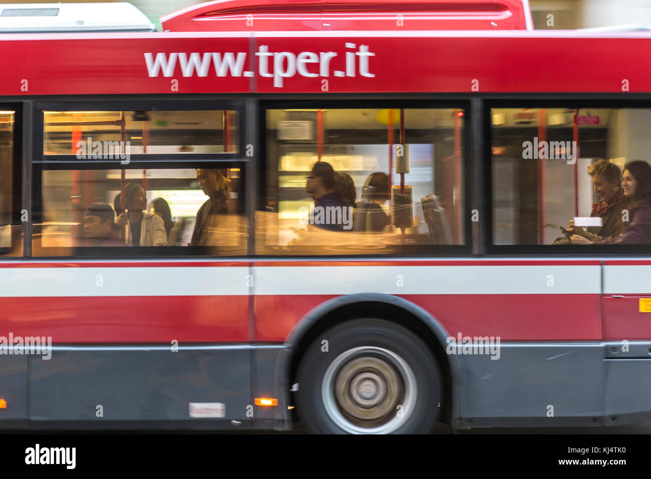 Every day life aboard a TPER Bologna city bus, Bologna life, Italy ...
