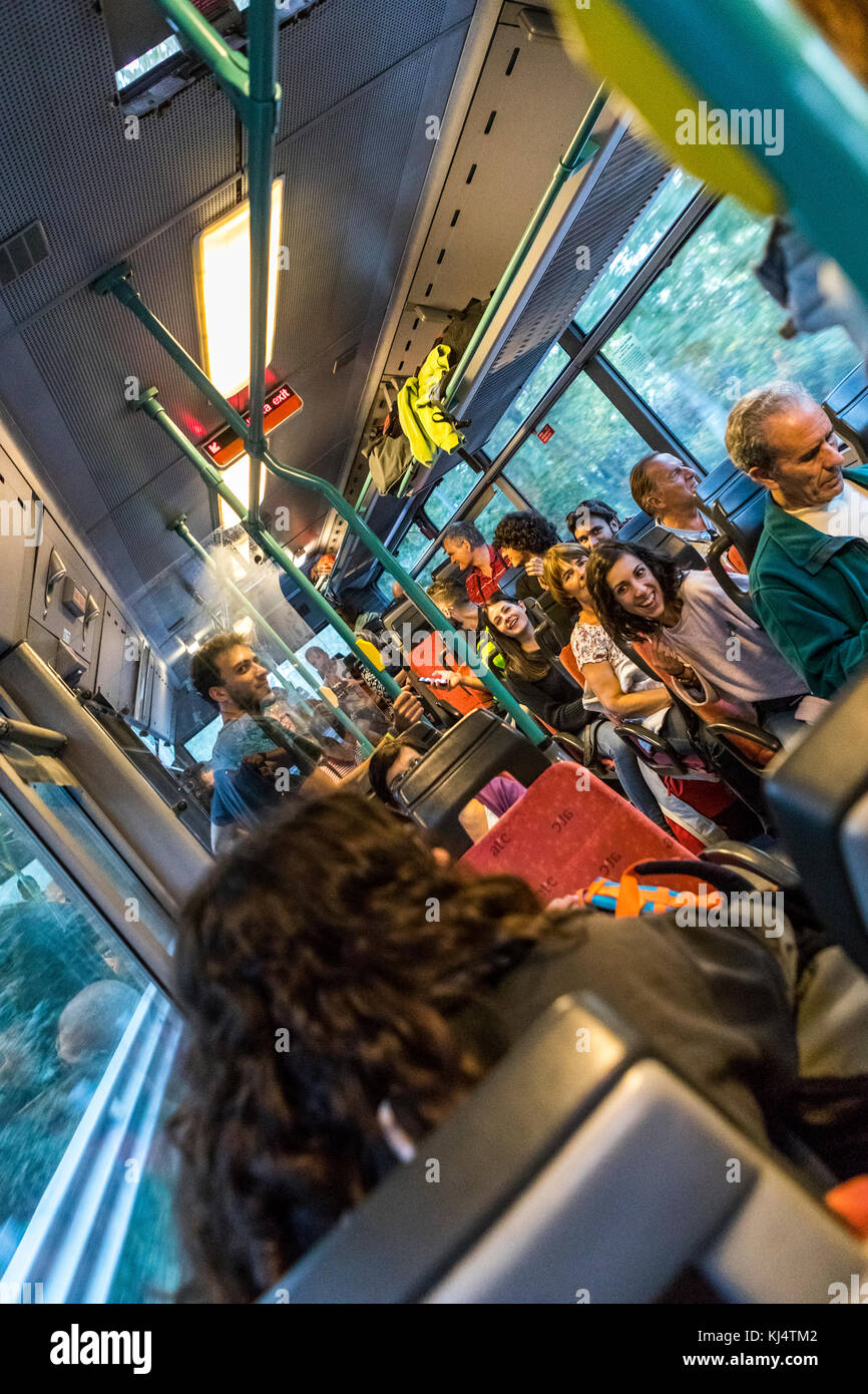 Every day life aboard a TPER Bologna city bus, Bologna life, Italy ...