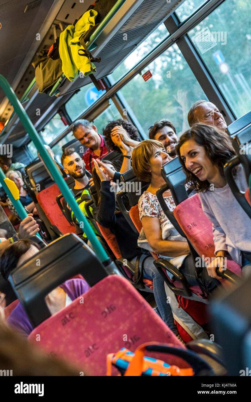 Every day life aboard a TPER Bologna city bus, Bologna life, Italy ...