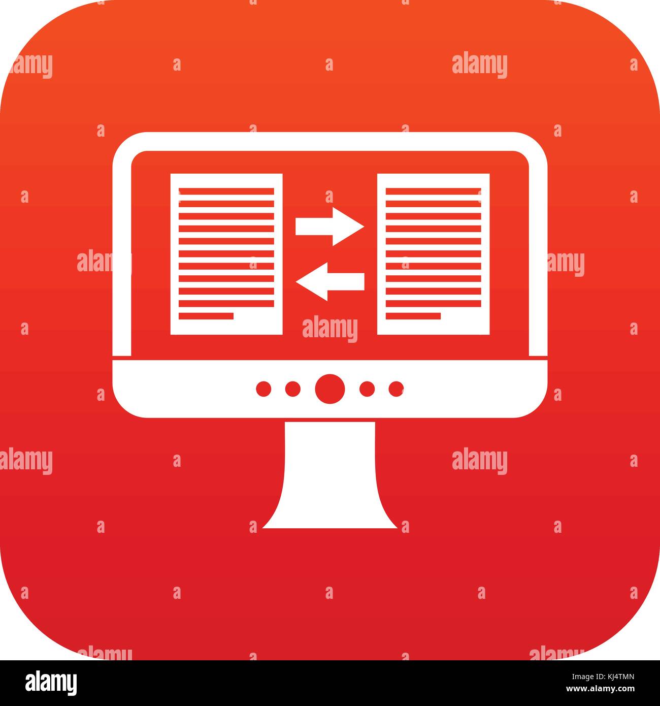 Translator app on the screen of computer icon digital red Stock Vector ...
