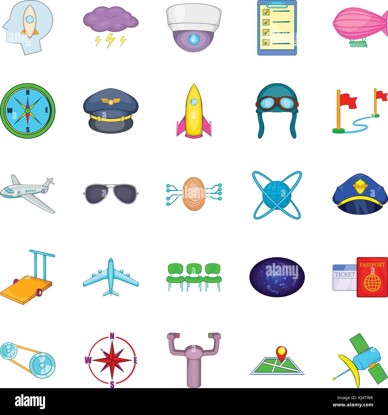 Air flight icons set, cartoon style Stock Vector Image & Art - Alamy