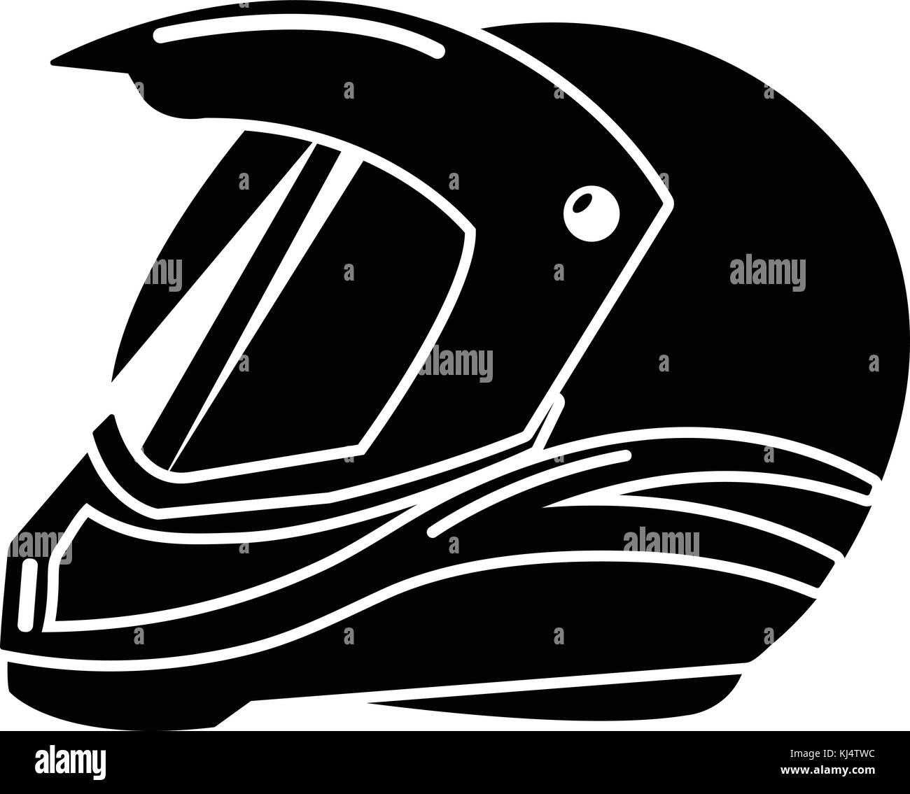 Motorcycle helmet racing icon, simple black style Stock Vector Image ...