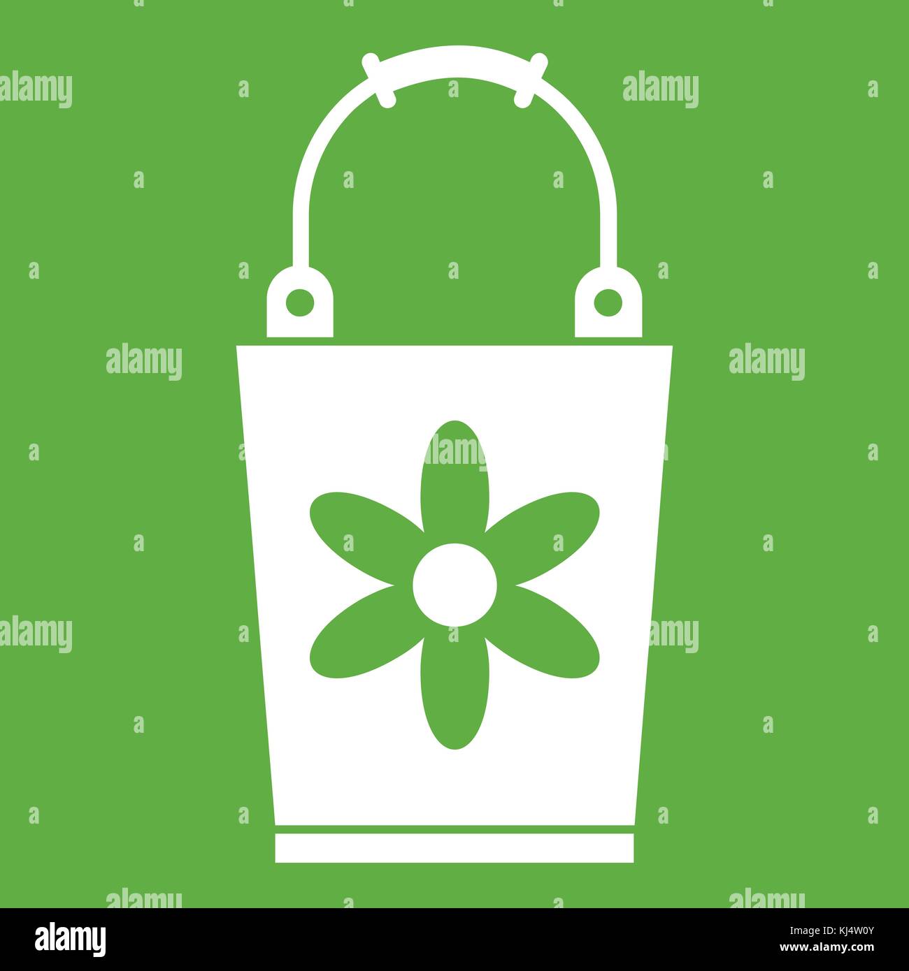 Bucket icon green Stock Vector Image & Art - Alamy