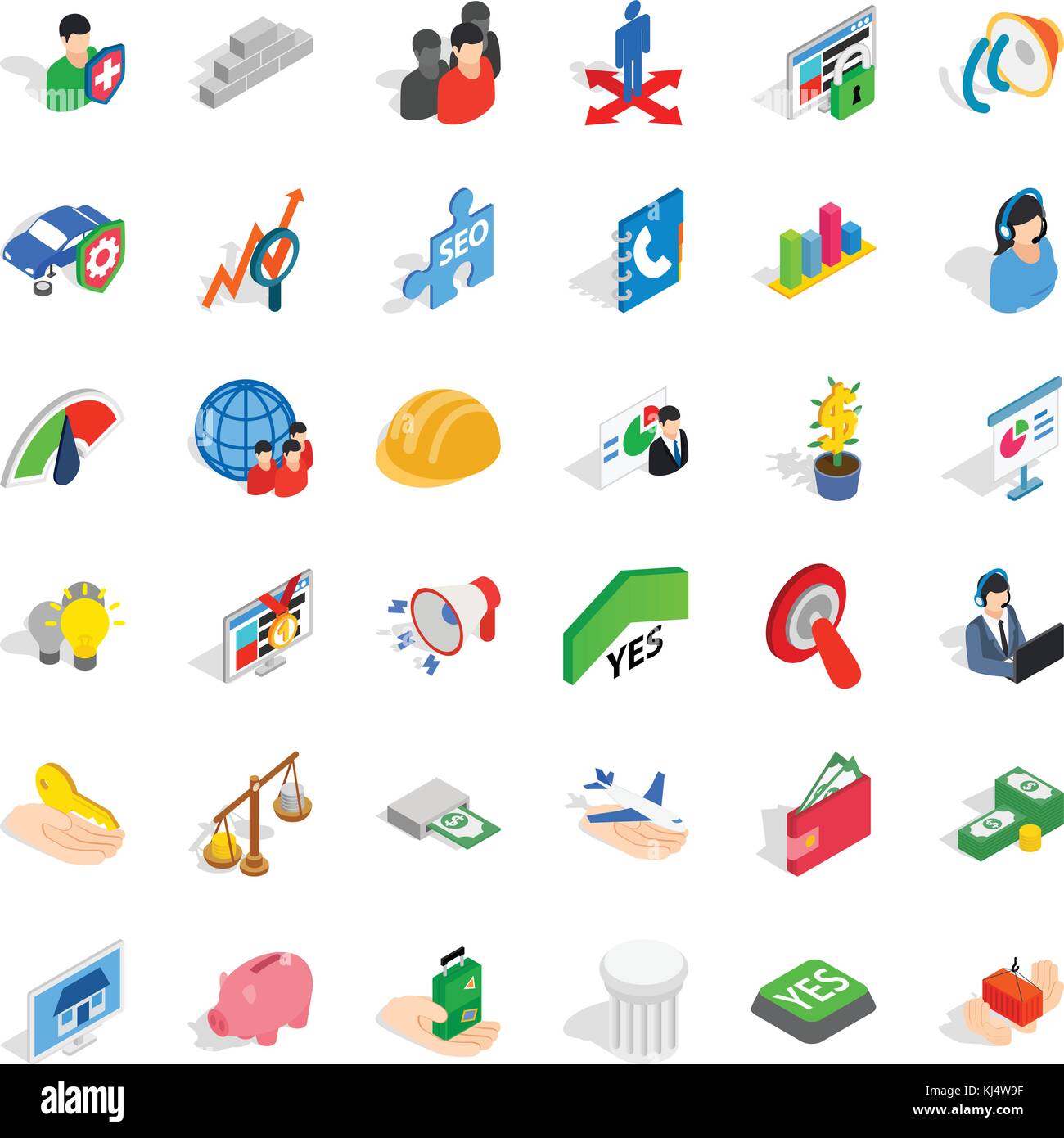 Solution icons set, isometric style Stock Vector Image & Art - Alamy