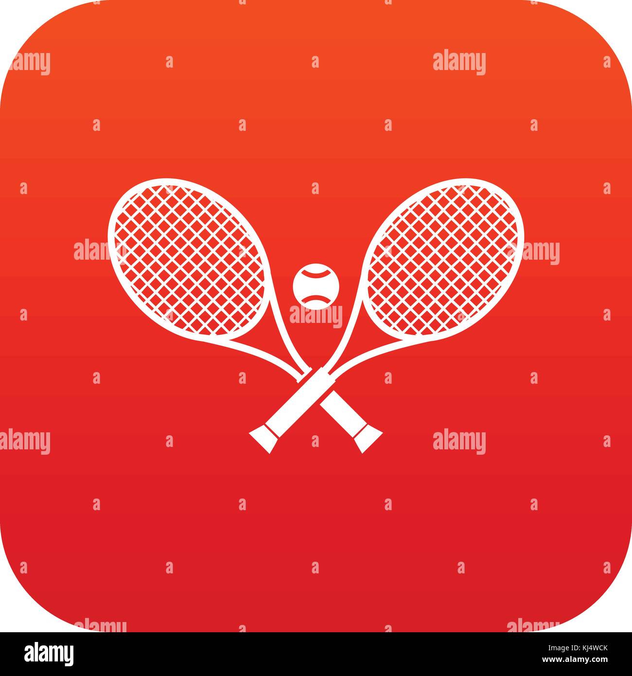 Crossed tennis rackets and ball icon digital red Stock Vector Image ...