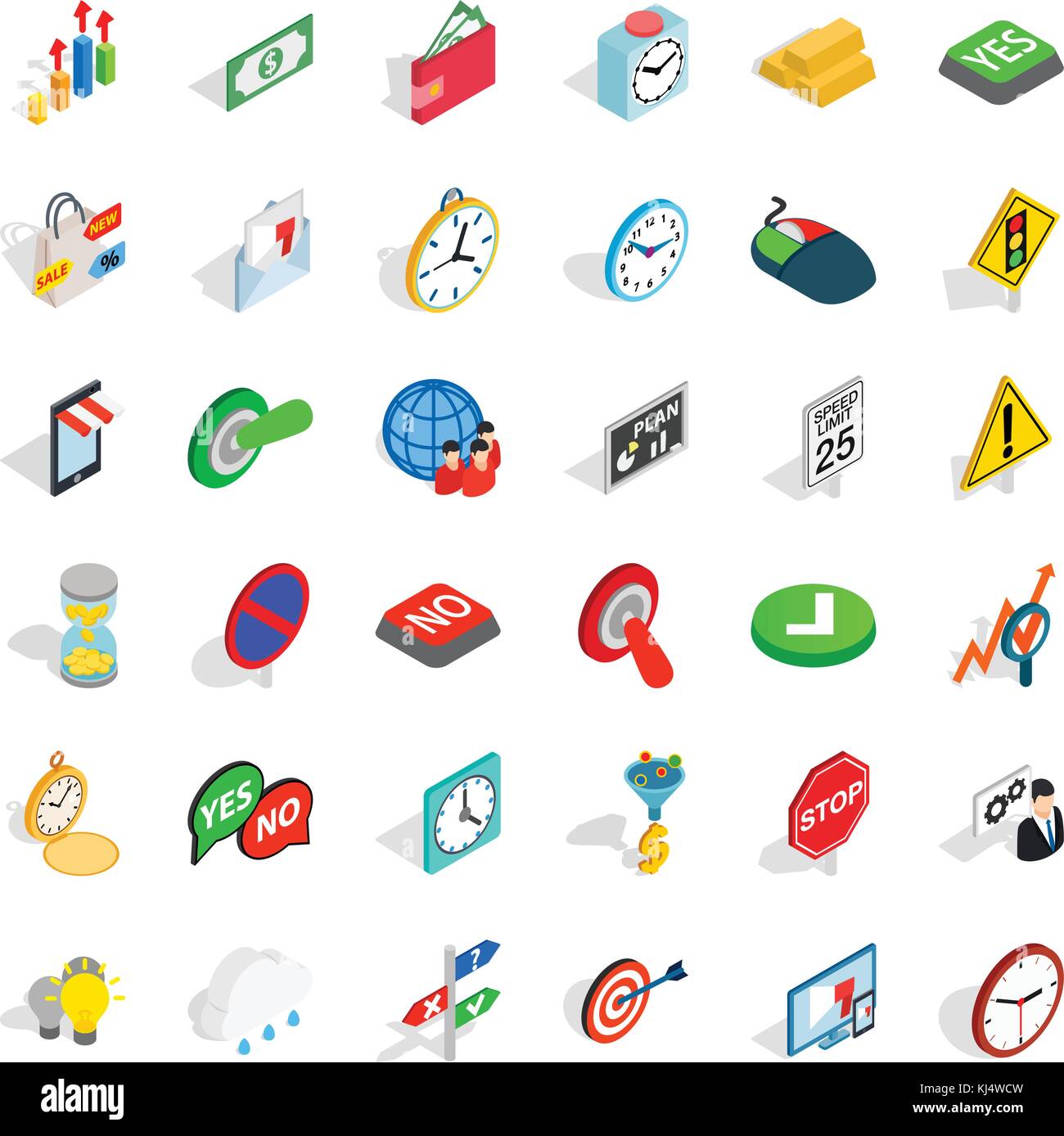 Indicator icons set, isometric style Stock Vector Image & Art - Alamy