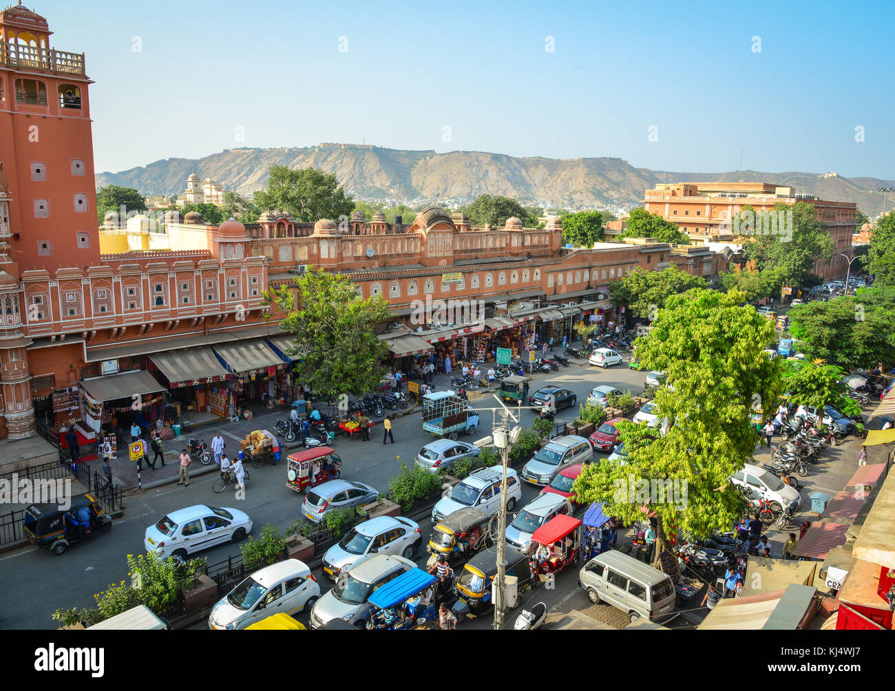 Jaipur, India - Nov 1, 2017. Cityscape of downtown in Jaipur, India ...
